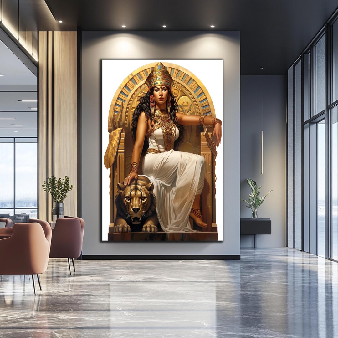Cleopatra Tempered Glass Wall Art: Egyptian Queen Print - Etsy