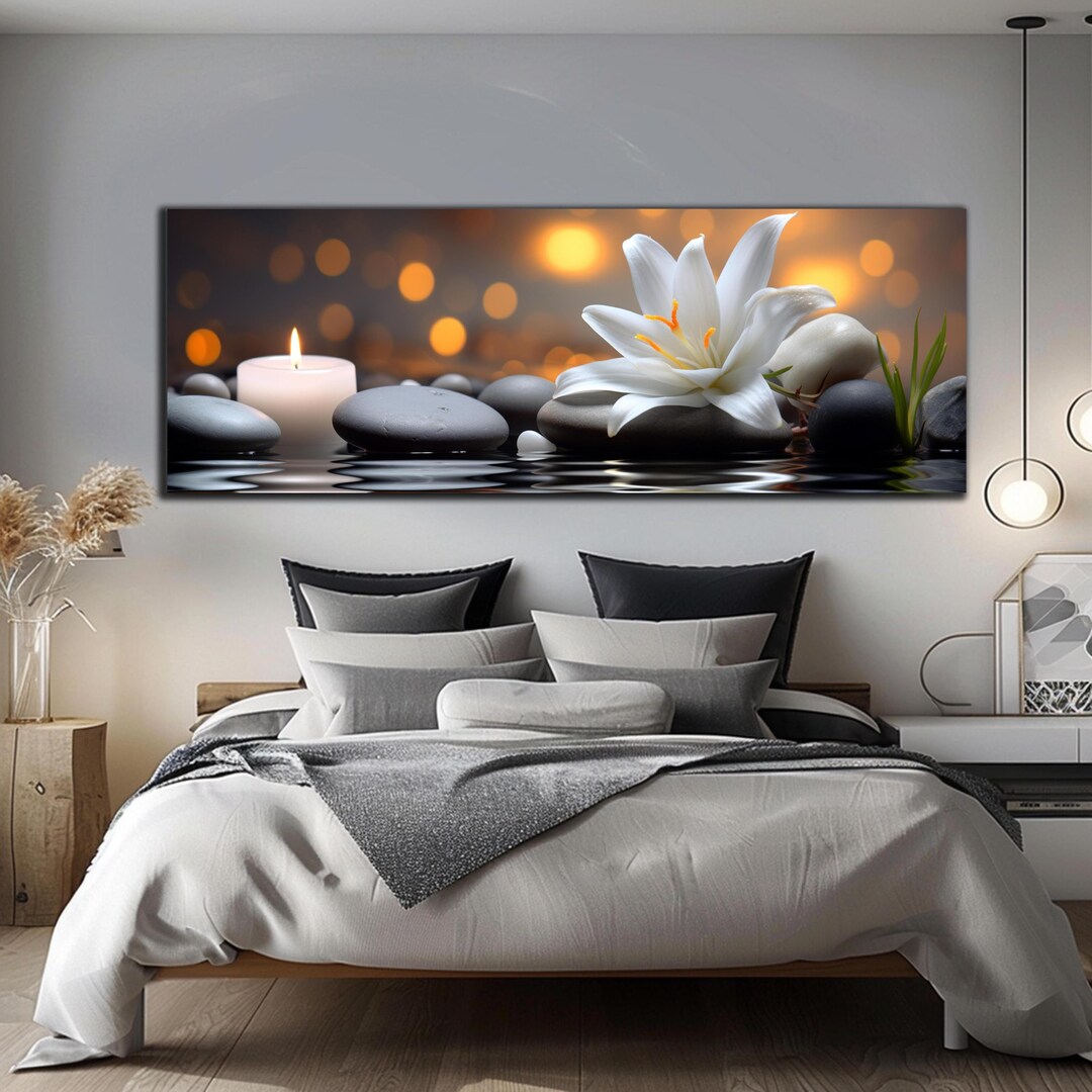 Lily Flower Wall Art-tempered Glass Wall Art-panoramic Wall Art-large Glass Wall Art-custom ...