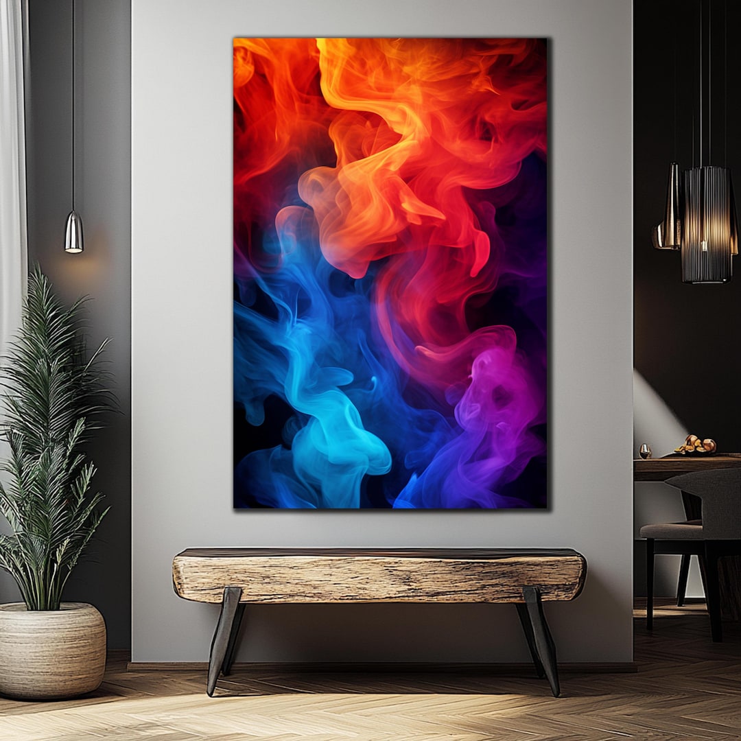 Colorful Smoke Glass Printing Wall Art-tempered Glass Wall Art-house ...