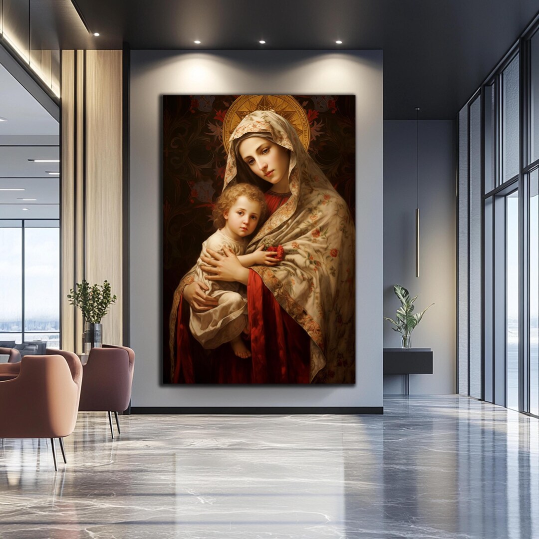 Mother mary wall art-virgin Mary Wall Art-tempered Glass Wall Art-glass ...