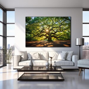 Angel Oak Tree Wall Art-large Glass Wall Art-tempered Glass Wall Art ...