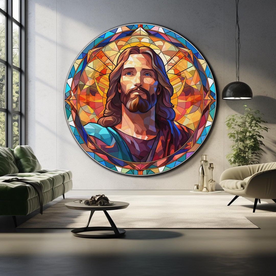 Arte de parede com Jesus - Arte de parede em vidro temperado - Arte de ...