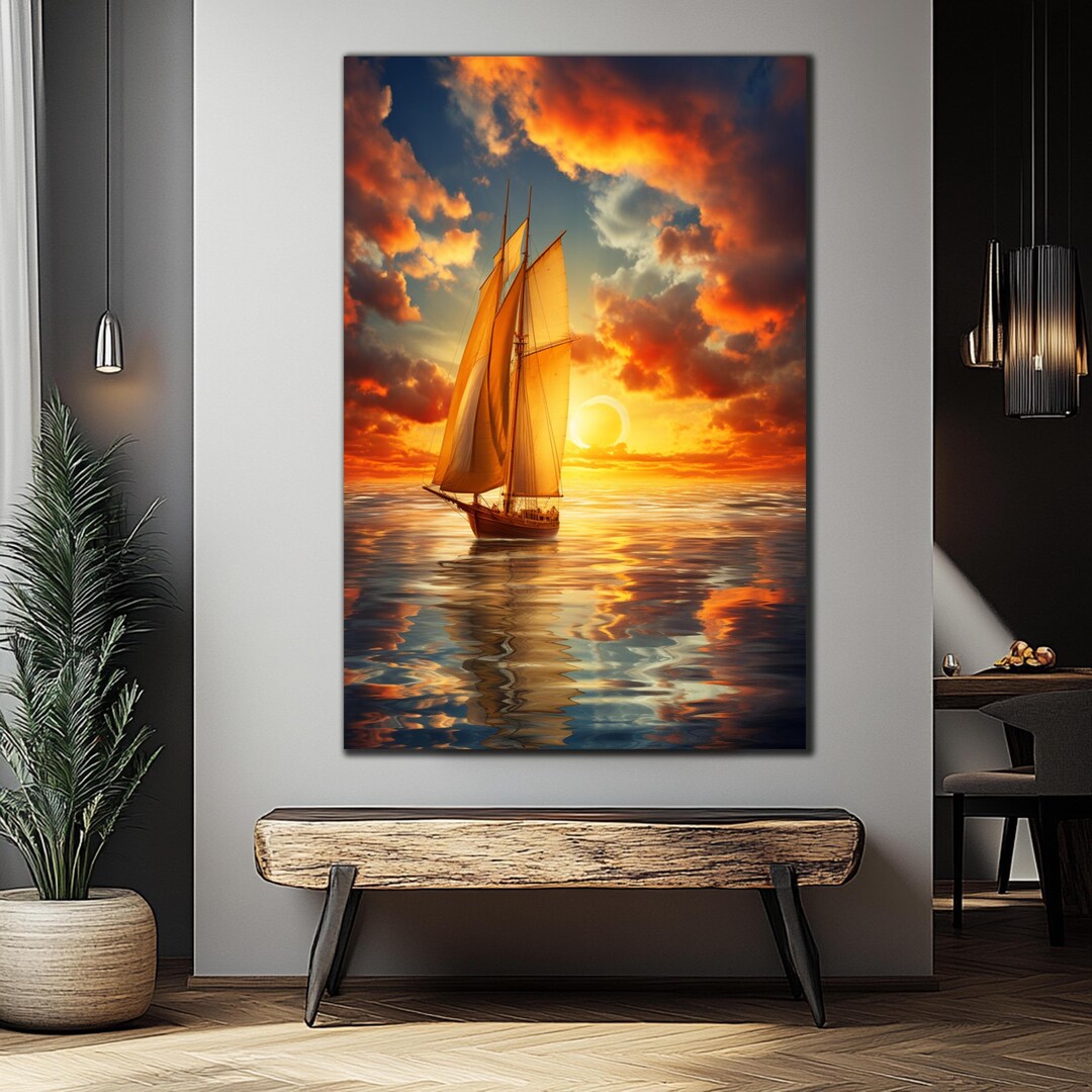 Tempered Glass Wall Art-pirate Ship Wall Art-sailing Ship-glass ...