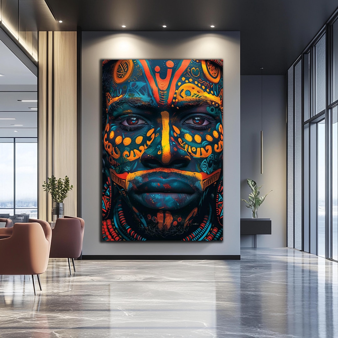 Abstract African Wall Art-ethnic African Wall Art-tempered Glass Wall ...