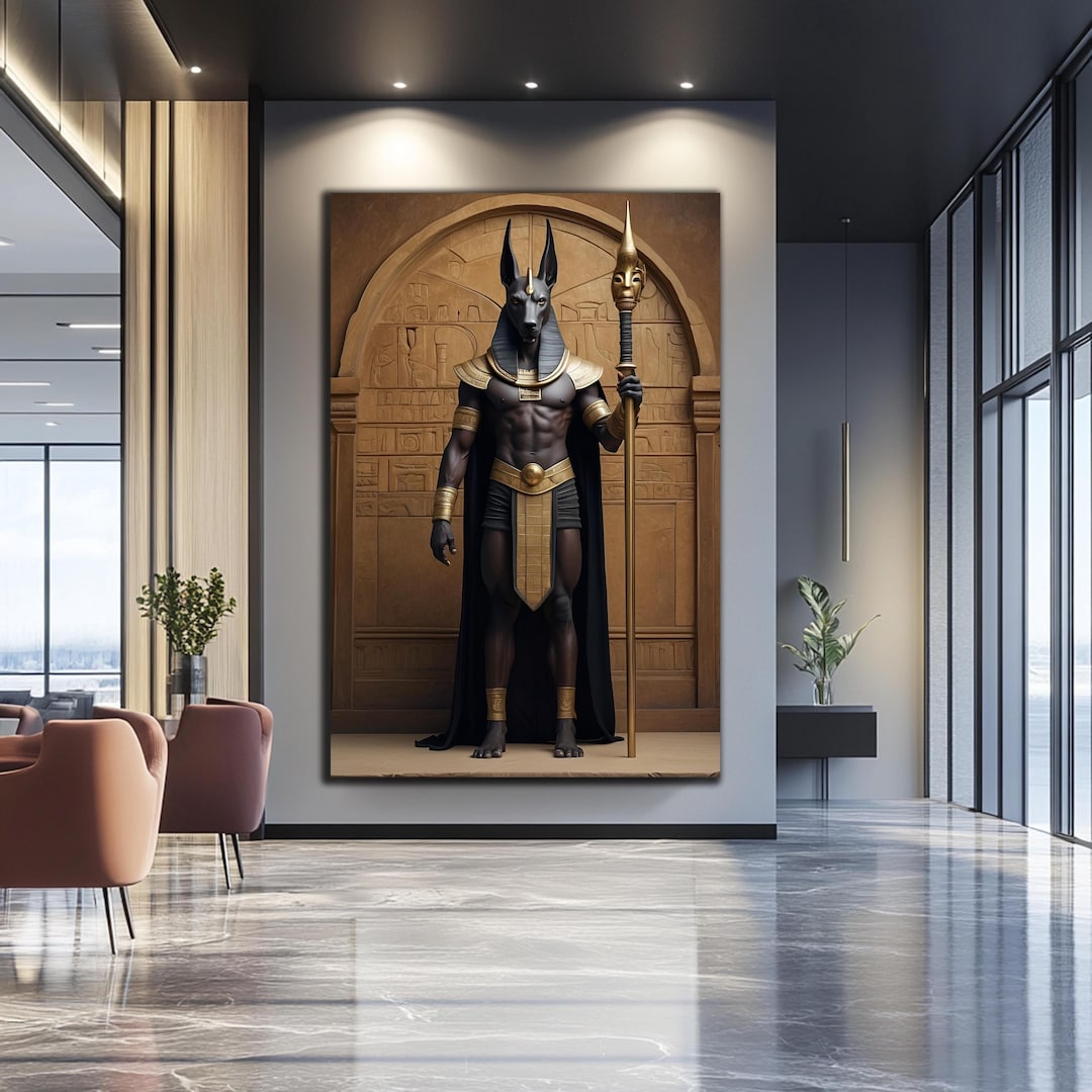 Anubis Wall Art-egyptian Wall Art-tempered Glass Wall Art-egyptian Pharaoh Art-ancient Egypt ...