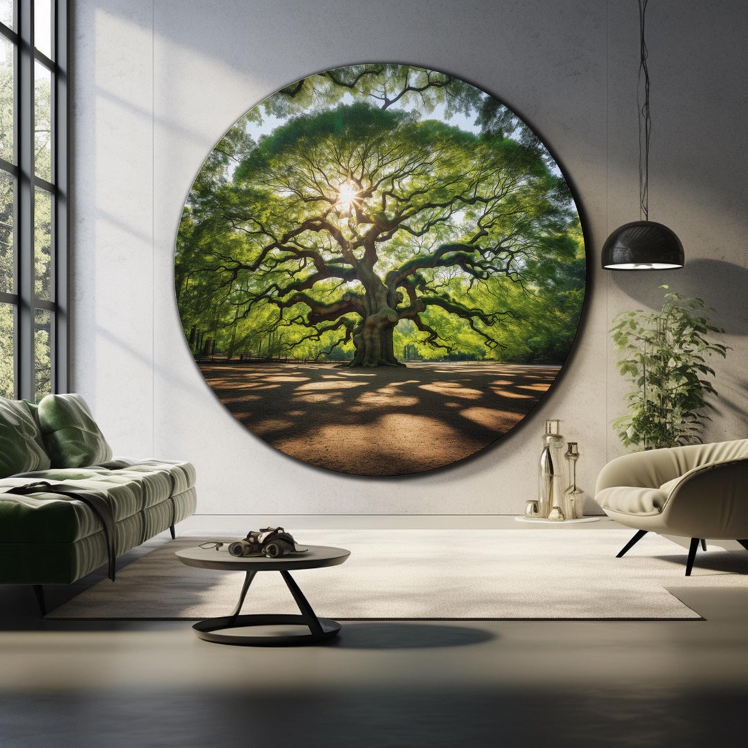 Angel Oak Tree Wall Art-tempered Glass Wall Art-tree of Life Wall Art ...