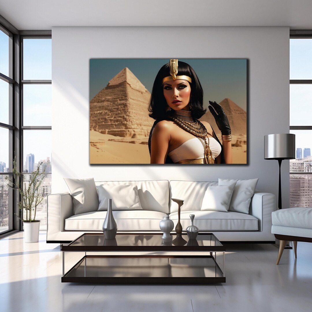 Cleopatra Tempered Glass Wall Art-cleopatra Wall Art-egyptian Wall Art-large Wall Art-ancient ...