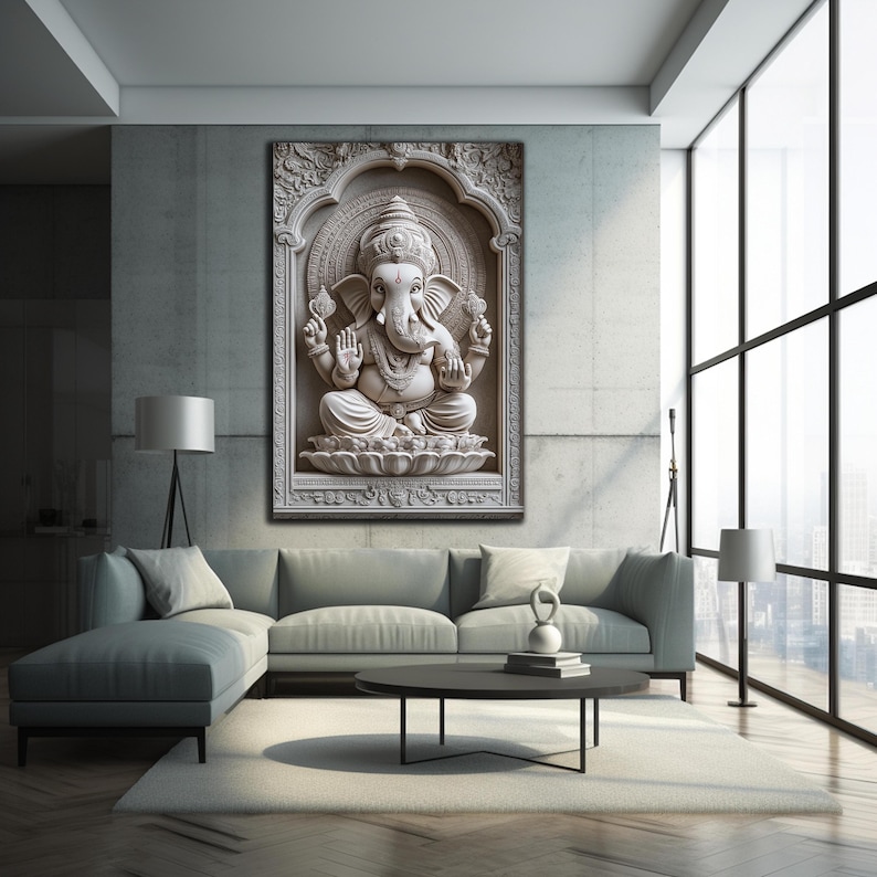 Ganesh Wall Art-tempered Glass Wall Art-large Wall Art-ganesh Wall ...