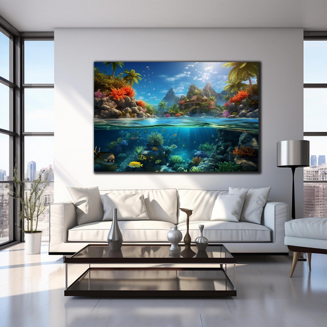 Tropical Beach Wall Art-sea Shells Wall Art-tempered Glass Wall Art ...