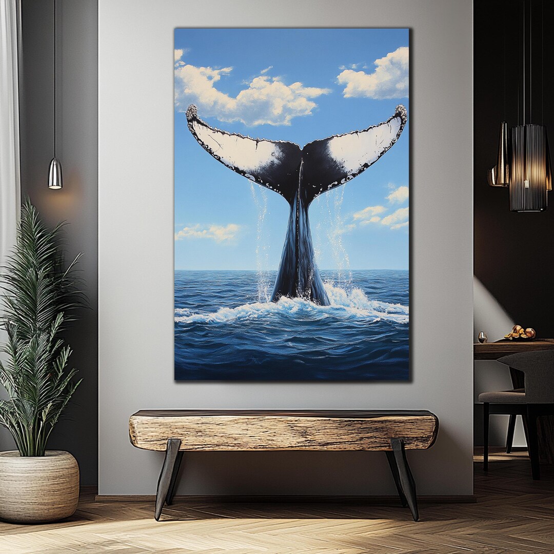 Ocean Wall Art-whale Tail Wall Art-glass Printing-large Wall Art-whale ...