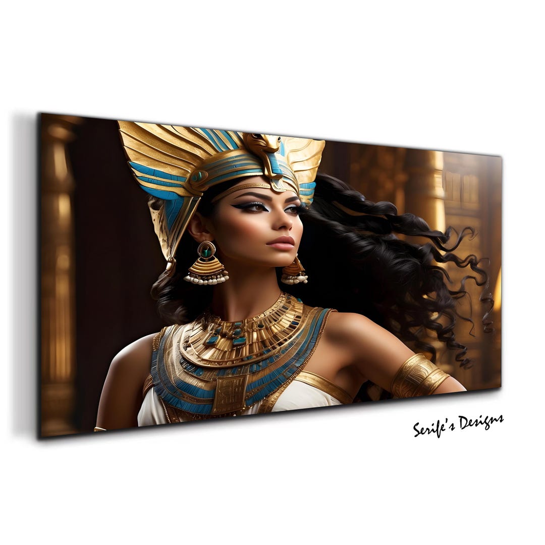 Cleopatra Tempered Glass Wall Art-cleopatra Wall Art-egyptian Wall Art-large Wall Art-ancient ...