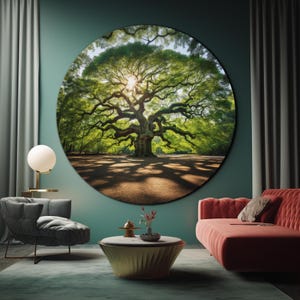 Angel Oak Tree Wall Art-tempered Glass Wall Art-tree of Life Wall Art ...