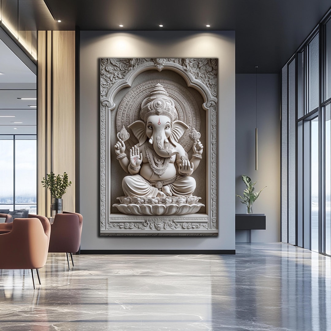 Ganesh Wall Art-tempered Glass Wall Art-large Wall Art-ganesh Wall ...