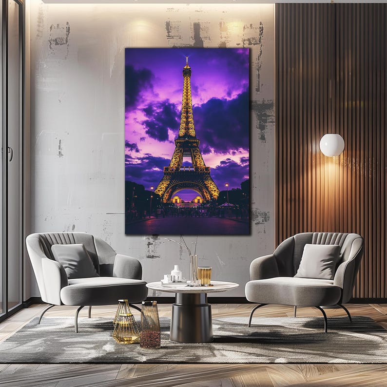 Eiffel Tower Wall Art-tempered Glass Wall Art-glass Printing-large ...