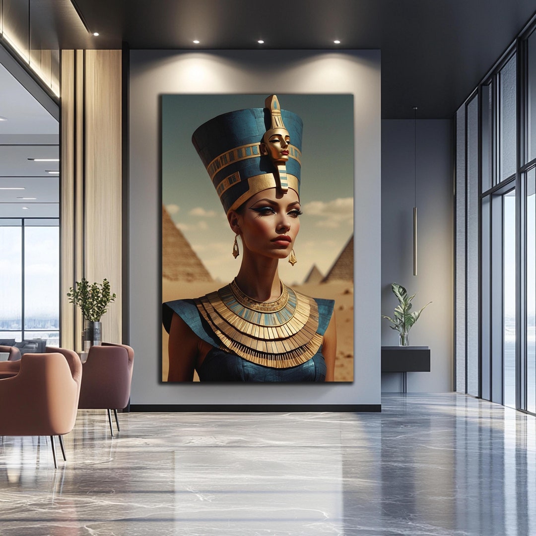 Nefertiti Wall Art-tempered Glass Wall Art-egyptian Wall Art-large ...