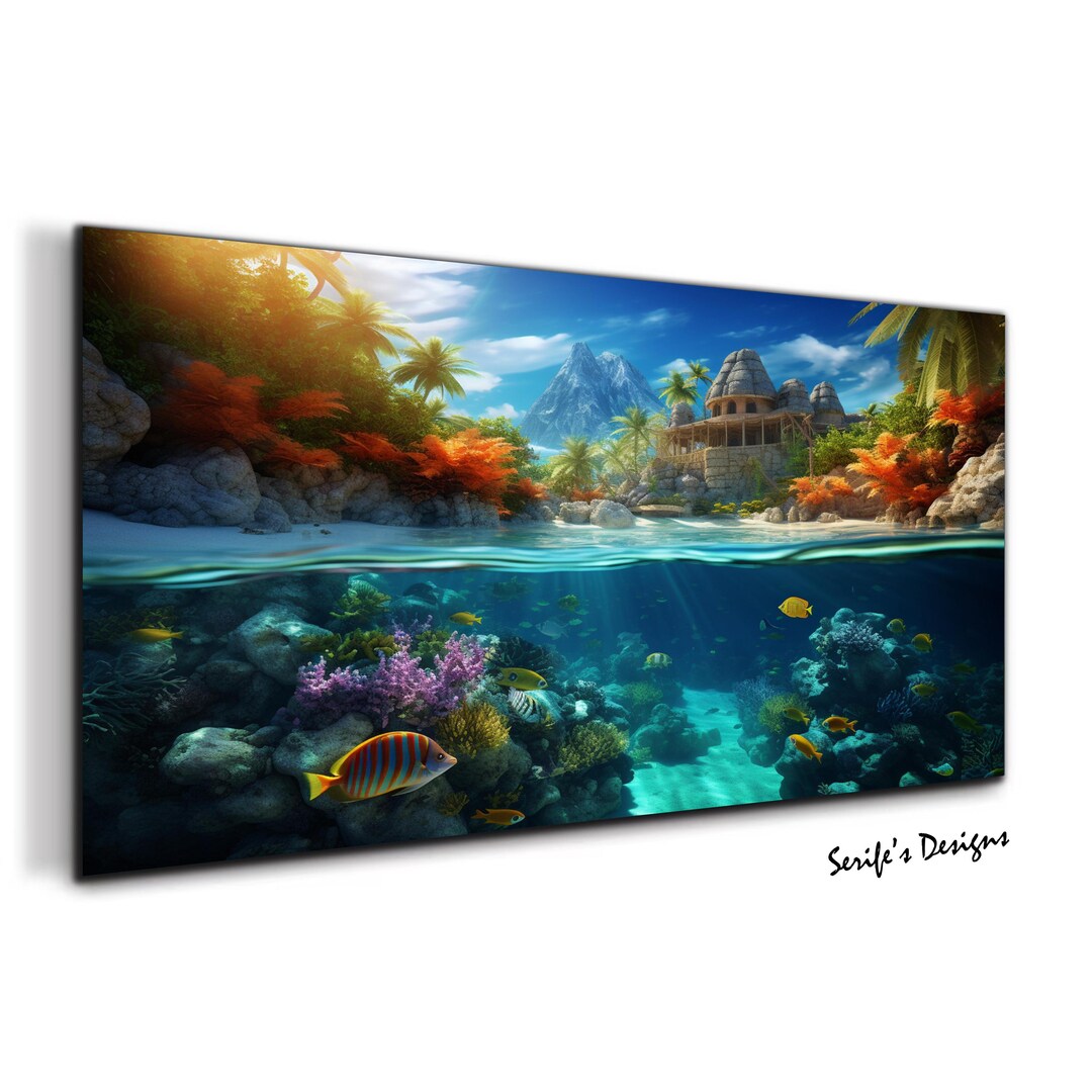 Tropical Beach Wall Art-sea Shells Wall Art-tempered Glass Wall Art ...