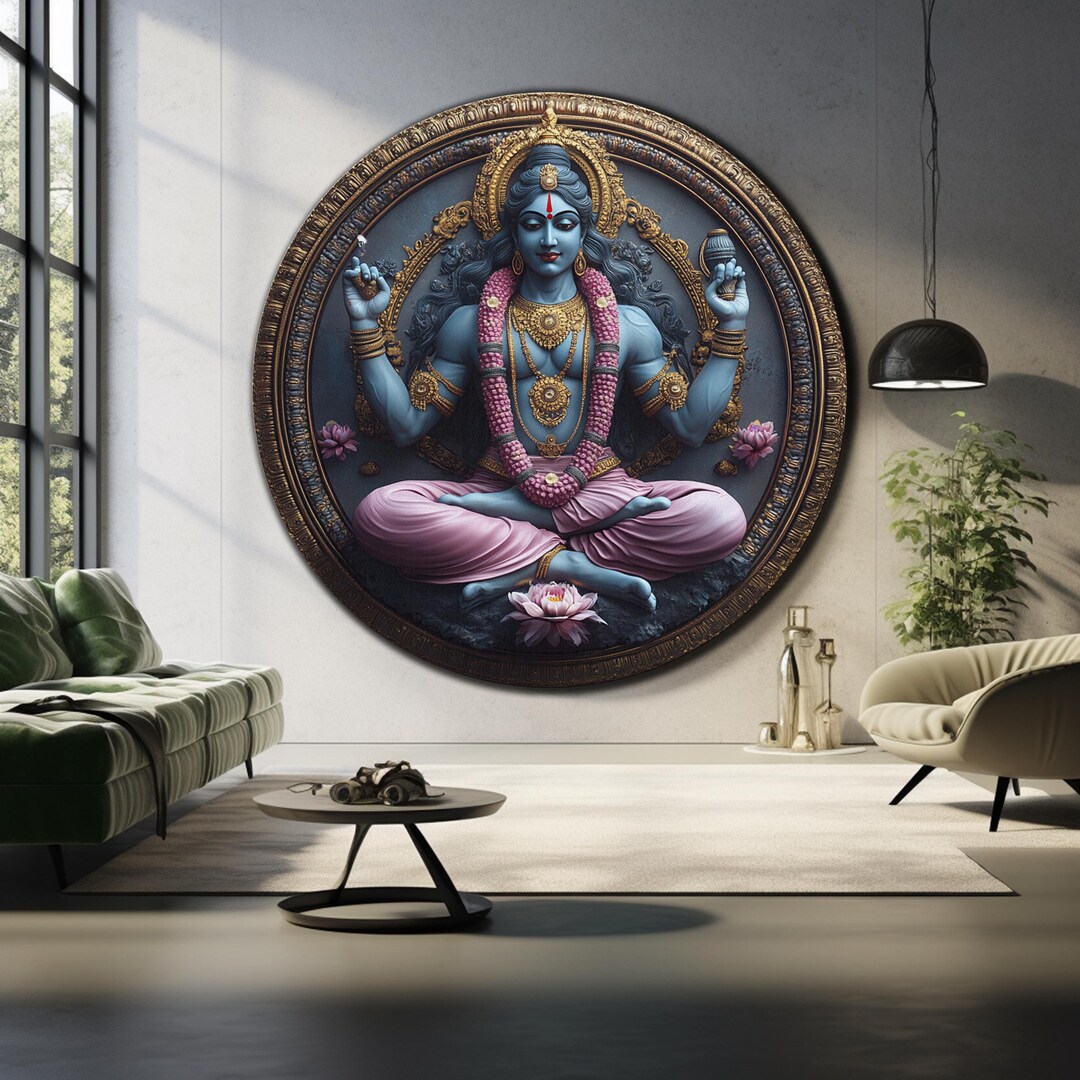 Shiva Wall Art-tempered Glass Wall Art-hindu Wall Art-round Wall Art ...