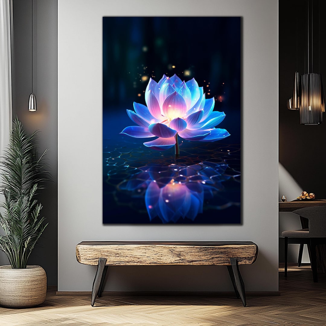 Lotus Flower Wall Art-tempered Glass Wall Art-glass Printing-glass ...