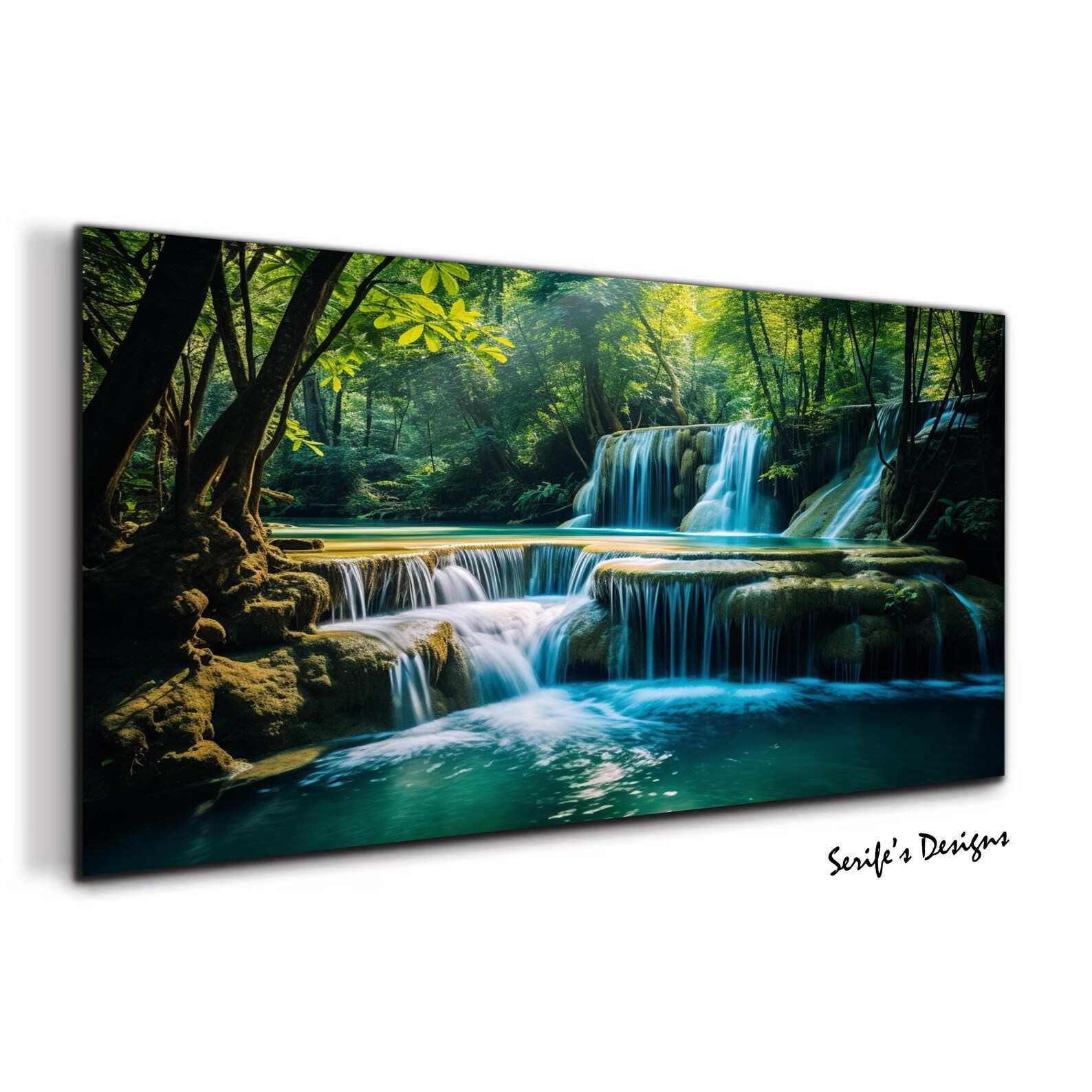 Waterfall Wall Art-glass Printing-tempered Glass Wall Art-modern Glass ...