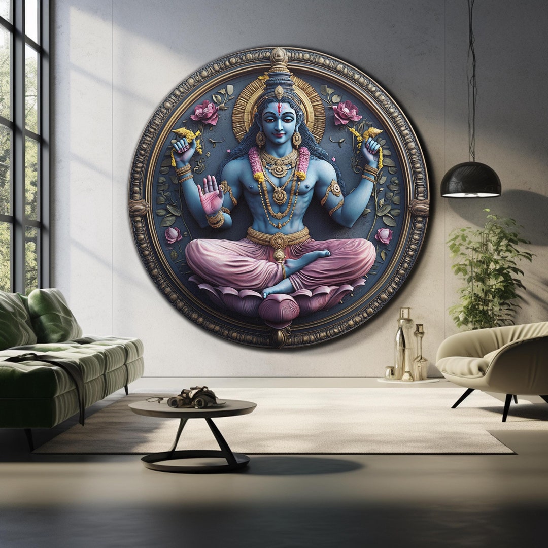 Shiva Wall Art-tempered Glass Wall Art-hindu Wall Art-round Wall Art ...