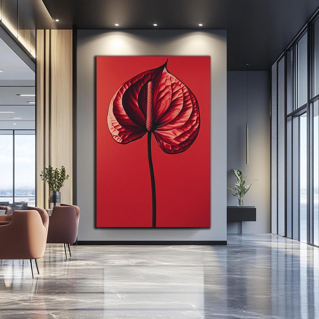 Anthurium Wall Art-tempered Glass Wall Art-anthurium Flowers Wall Art ...