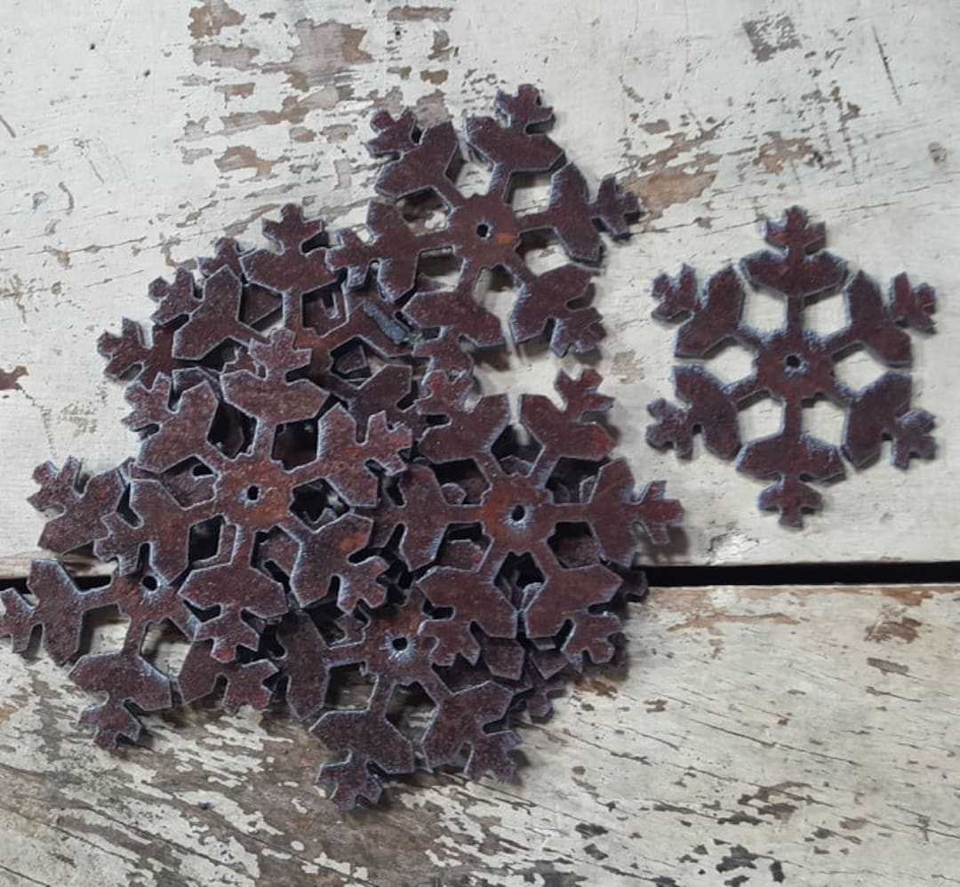 SHIP NOW - Rusted Metal Snowflakes Pieces BUY as Many as You Want - Etsy
