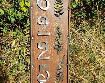 NEW HOUSE ADDRESS Panel Stake Rusted Steel 6 Designs to | Etsy