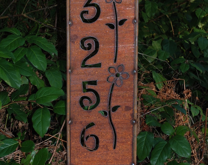 NEW HOUSE ADDRESS Panel Stake Rusted Steel 6 Designs to Choose From - Etsy