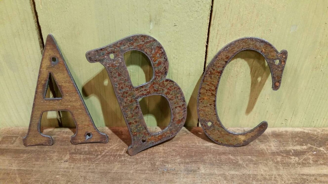 Metal Rustic Letters - ORDER as Many Letters as You Need 4GDY - Etsy