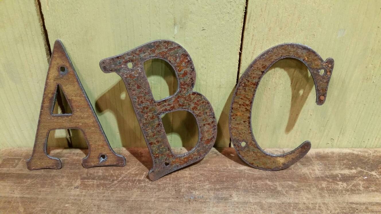 Metal Rustic Letters - ORDER as Many Letters as You Need 4GDY - Etsy