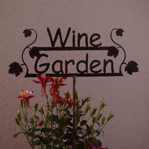 SHIP NOW Wine Garden Sign Metal Outdoor Sign | Etsy