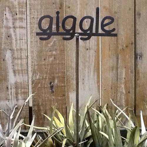 SHIP NOW GIGGLE Garden Stake Metal Garden Sign 19 - Etsy