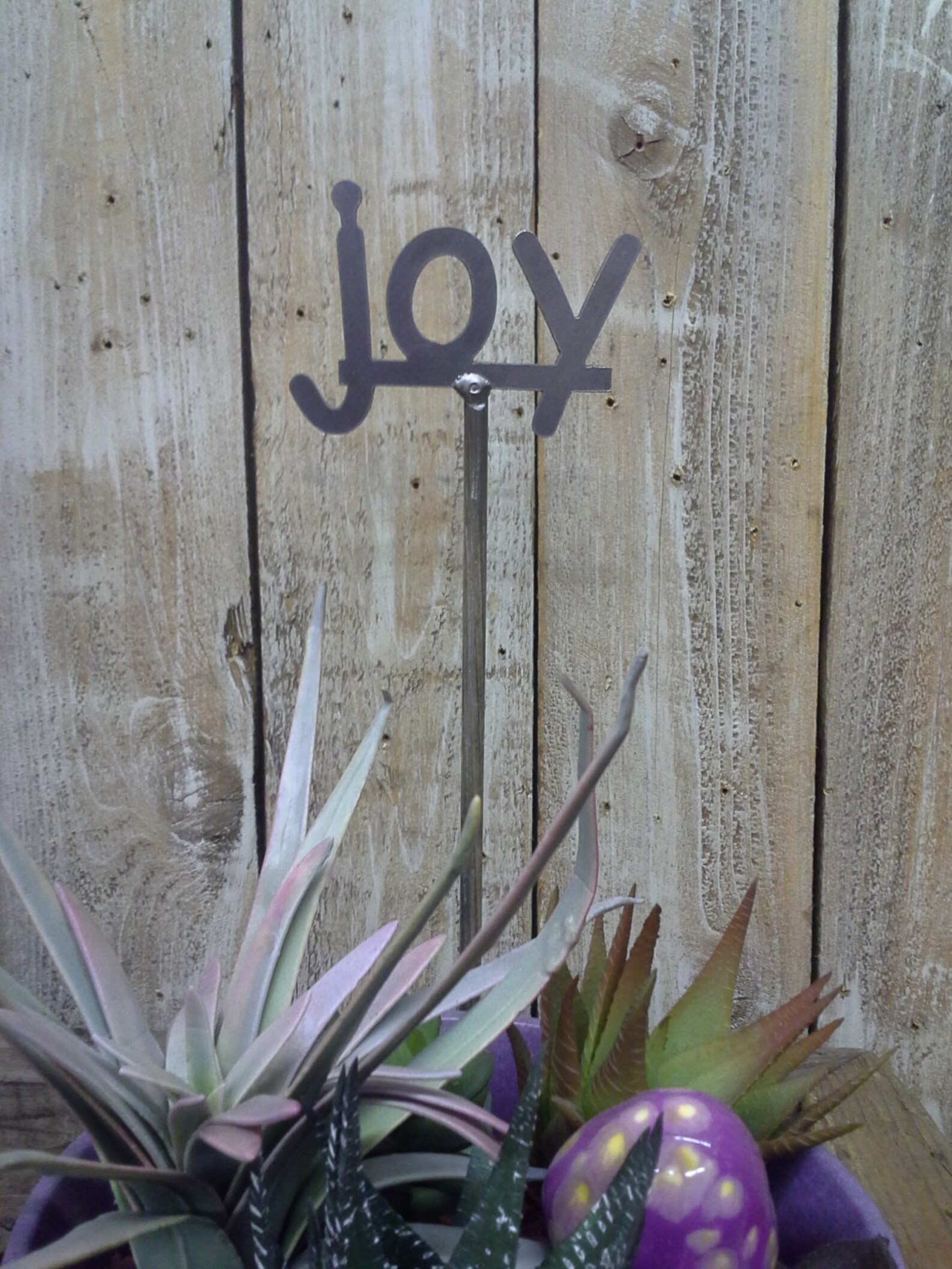 SHIP NOW - JOY - Garden Stake - Metal Garden Sign - 19 Inches Tall - Etsy