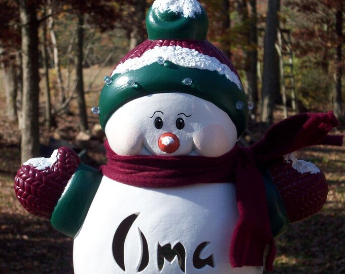 Personalized Ceramic SNOWMAN LAMP Light CHRISTMAS Decoration - Etsy