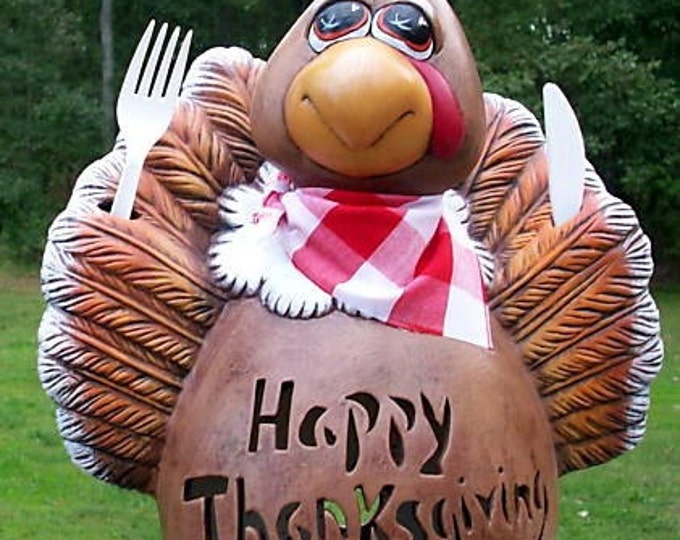 Personalized Ceramic Thanksgiving Turkey Accent Light up Accent Lamp ...