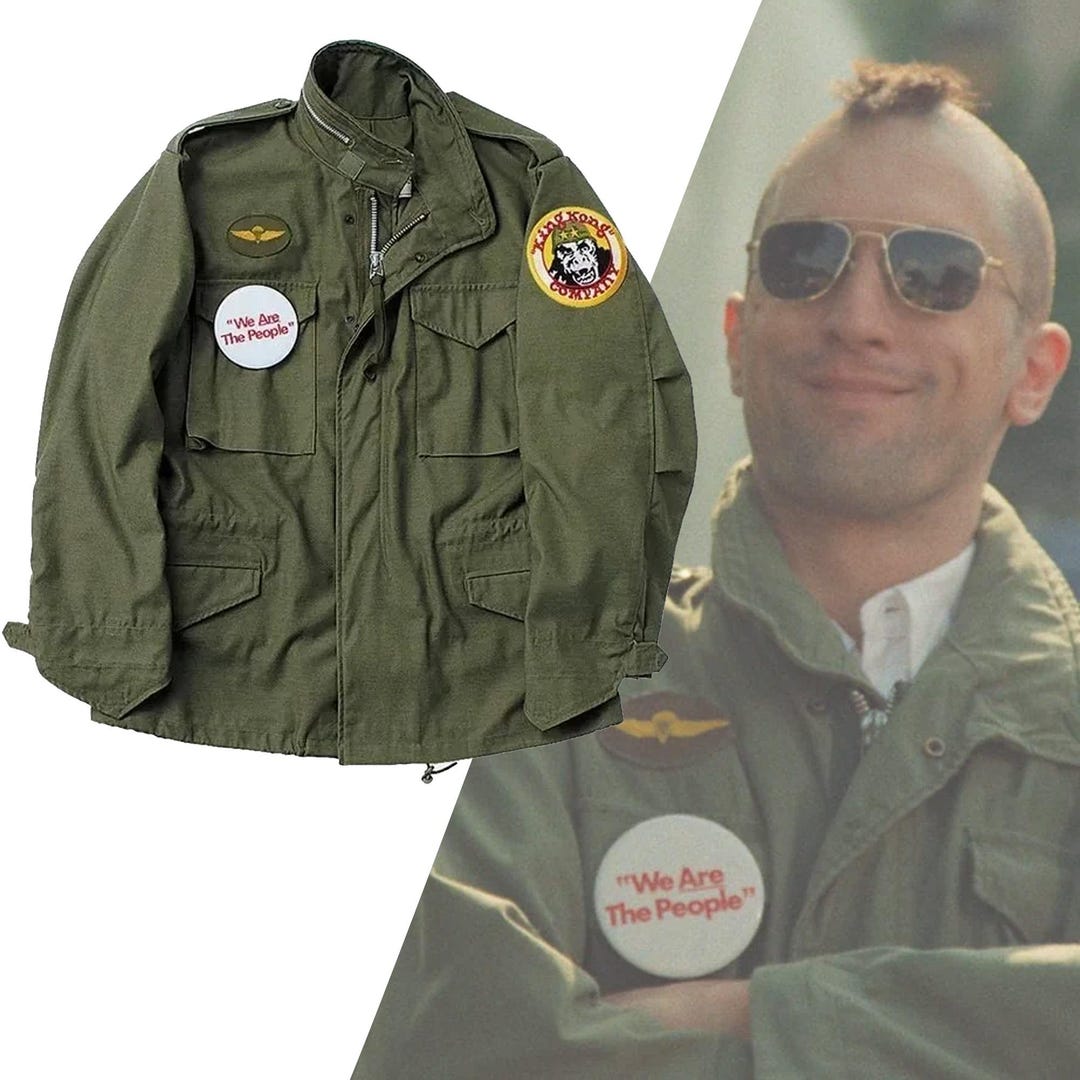 Handmade Men's Taxi Driver Jacket - Premium Cotton M-65 Jacket - Green ...