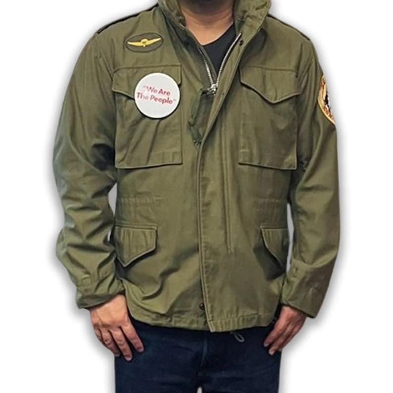 Handmade Men's Taxi Driver Jacket - Premium Cotton M-65 Jacket - Green ...