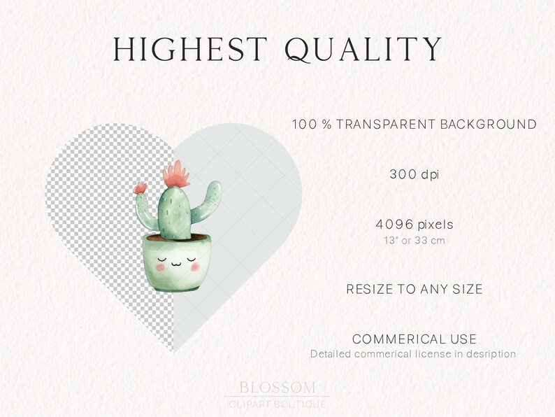 Watercolor Succulent Clipart Set | 30 PNG Plant Illustrations | 300 DPI ...