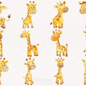 Watercolor Giraffe Clipart Set | 29 PNG | 300 DPI | Commercial Use ...