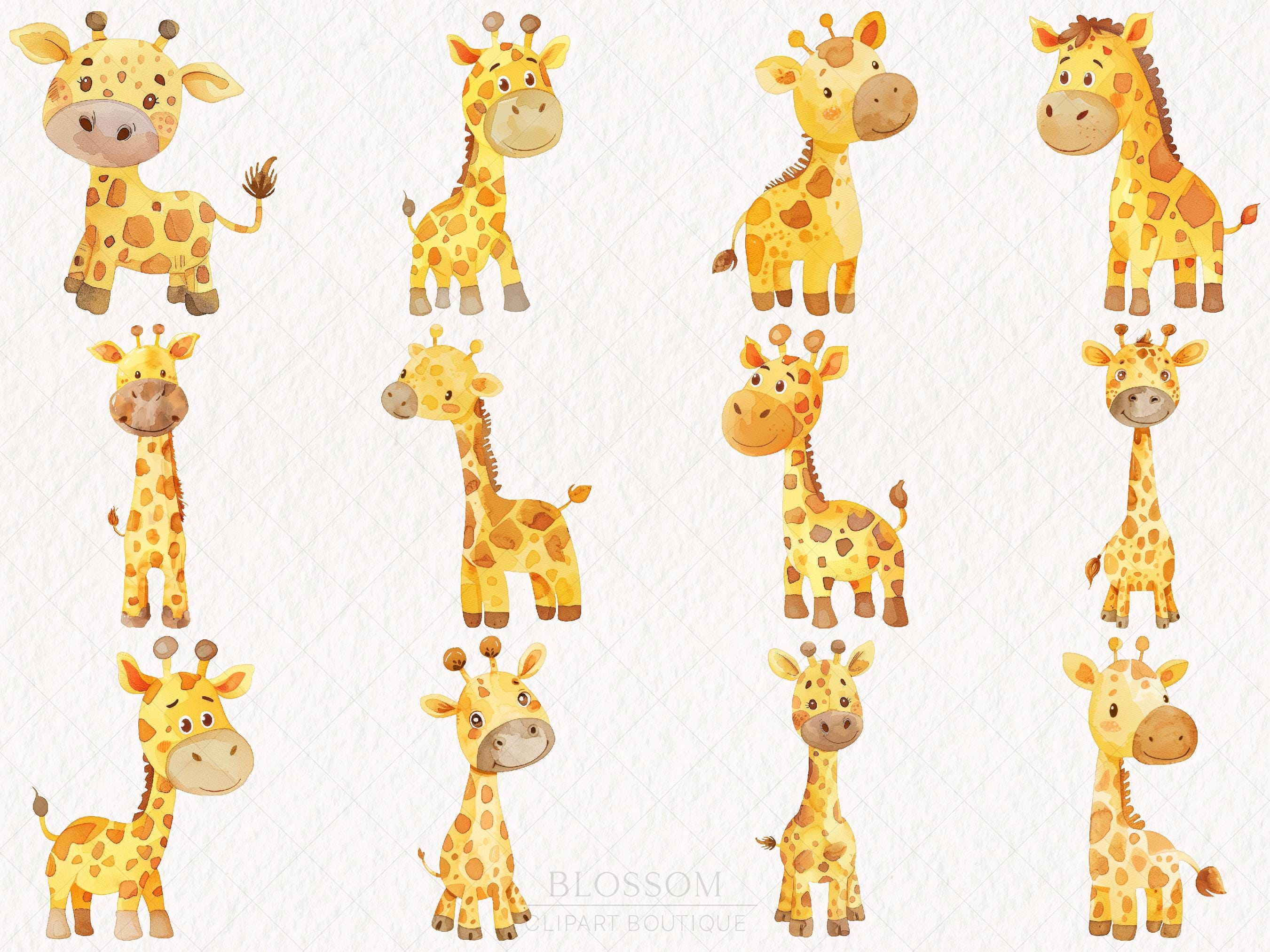 Watercolor Giraffe Clipart Set | 29 PNG | 300 DPI | Commercial Use ...