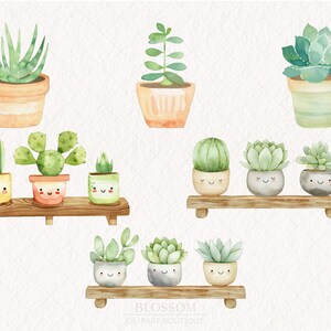 Watercolor Succulent Clipart Set | 30 PNG Plant Illustrations | 300 DPI ...