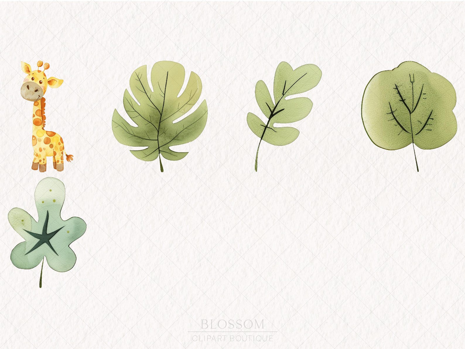 Watercolor Giraffe Clipart Set | 29 PNG | 300 DPI | Commercial Use ...