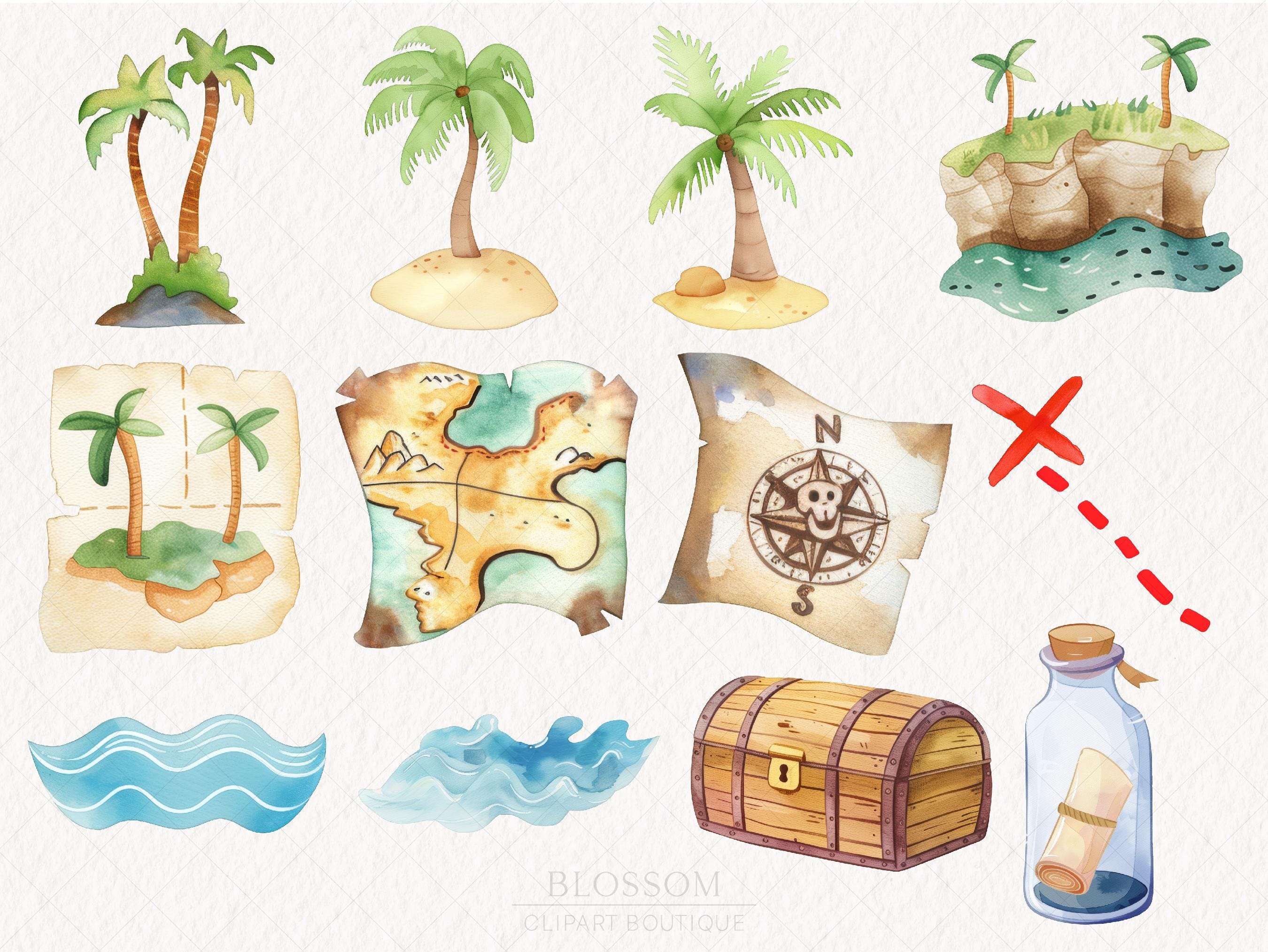 Watercolor Pirate Clipart Bundle | Pirate and Ships Printable | Digital ...