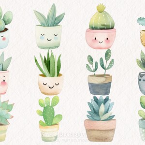 Watercolor Succulent Clipart Set | 30 PNG Plant Illustrations | 300 DPI ...
