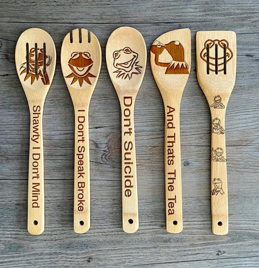 Kermit the Frog Wooden Cooking Utensil Set, Christmas Gifts Bamboo ...