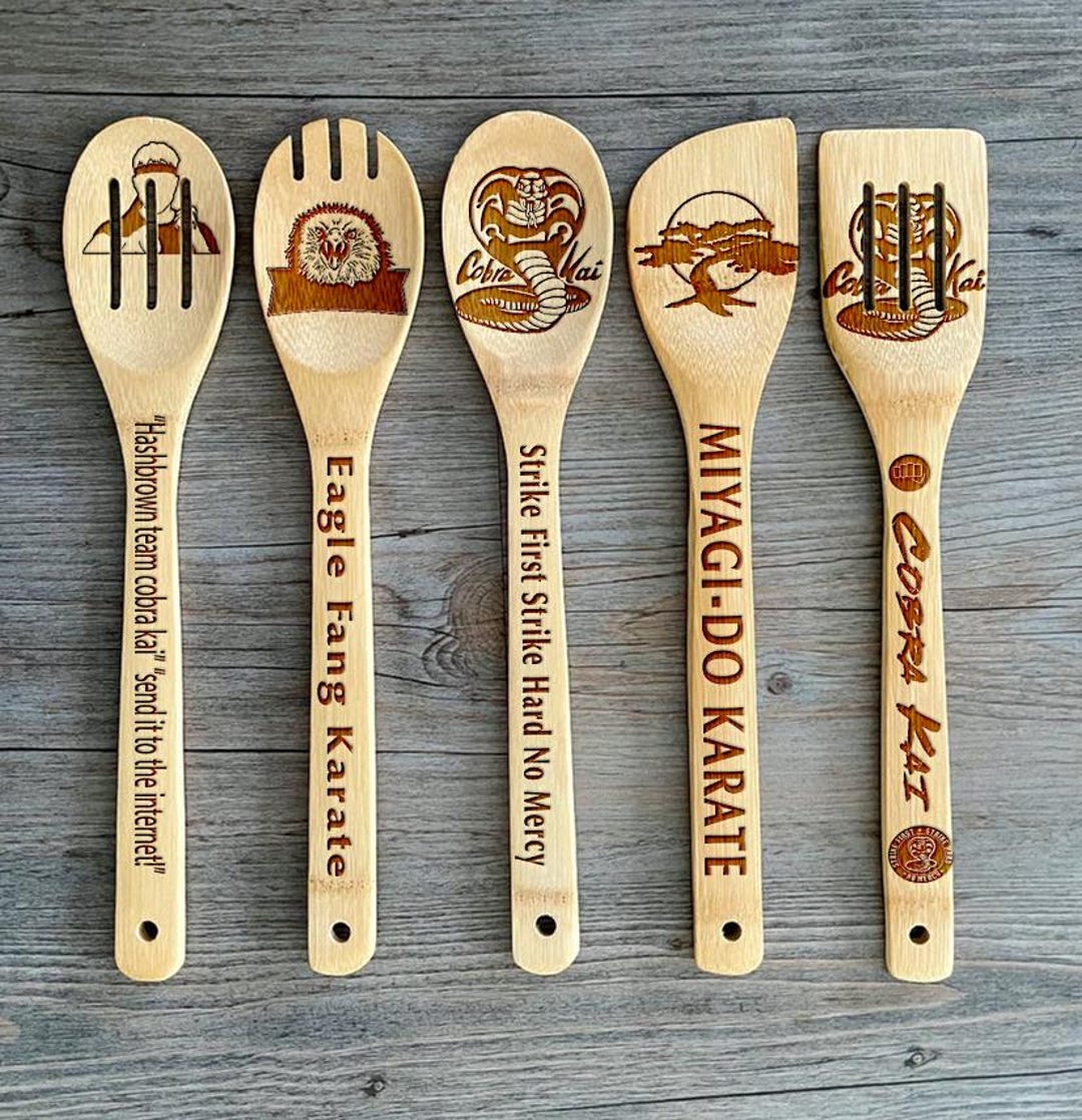 Cobra Kai Cooking Utensil Set, Cobra Kai Bamboo Spoon Set, Kitchen Gift ...
