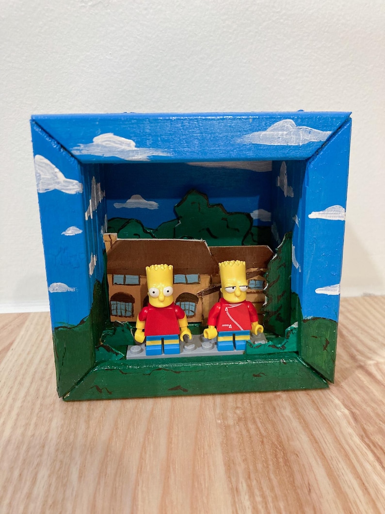 The Simpsons Lego Minifigure Display Diorama - Etsy