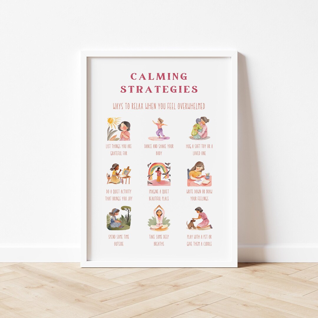 Emotions Chart, Calming Corner Poster, Calming Strategies, Kids Decor ...