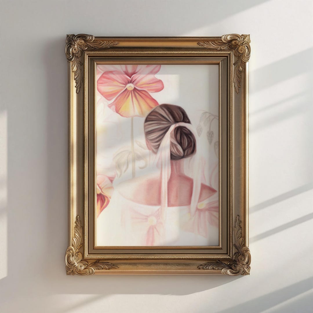 Portrait Painting, Coquette Wall Art, Coquette Poster, Bow Wall Art ...