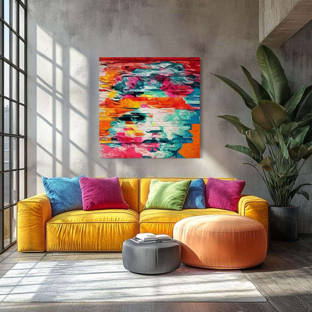 Colorfully Deconstructed Portrait - Canvas Wall Art - Etsy